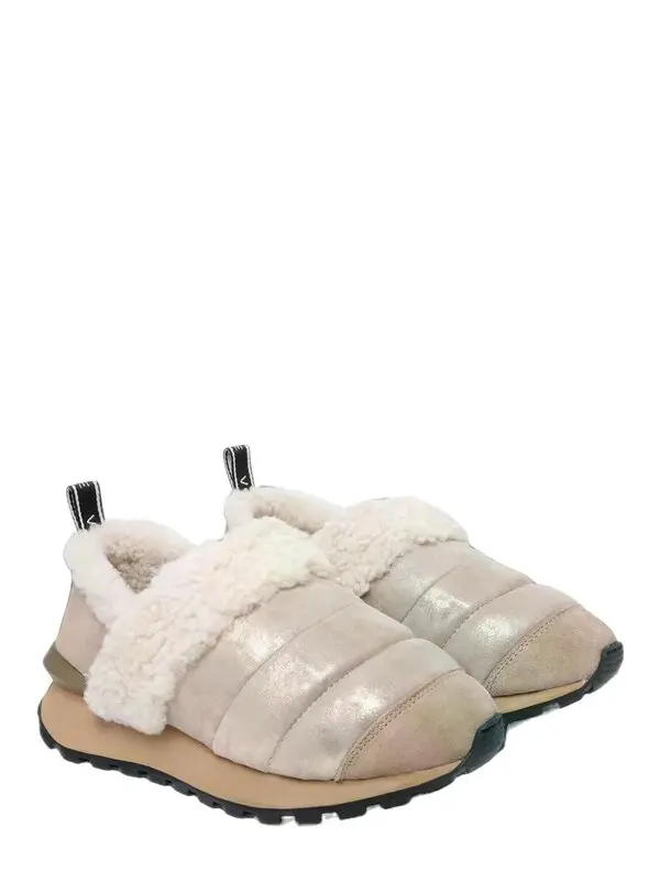 VOILE BLANCHE Shearling-trim Padded Sneakers - Neutrals
