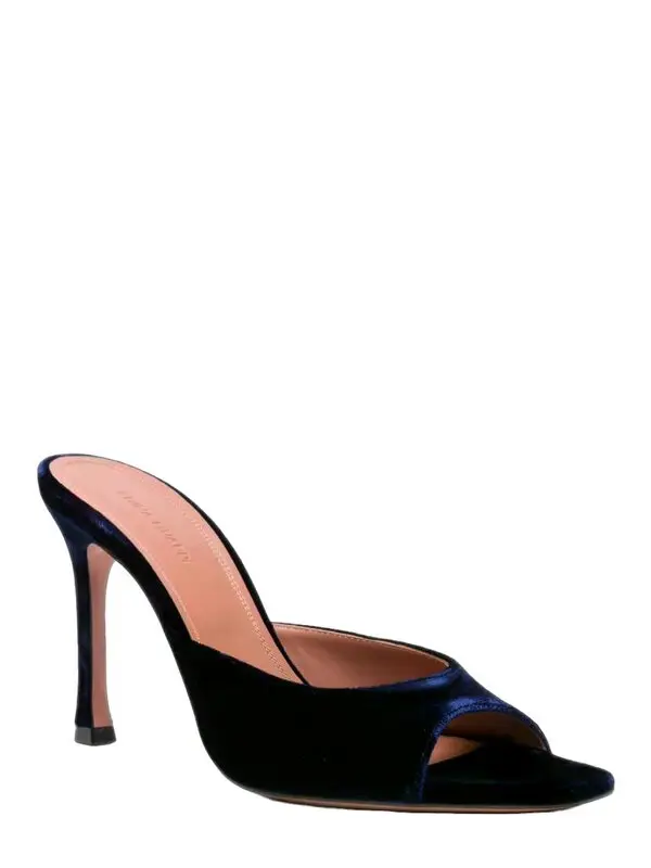 Amina Muaddi Alexa Velvet Stiletto Sandals - Blue
