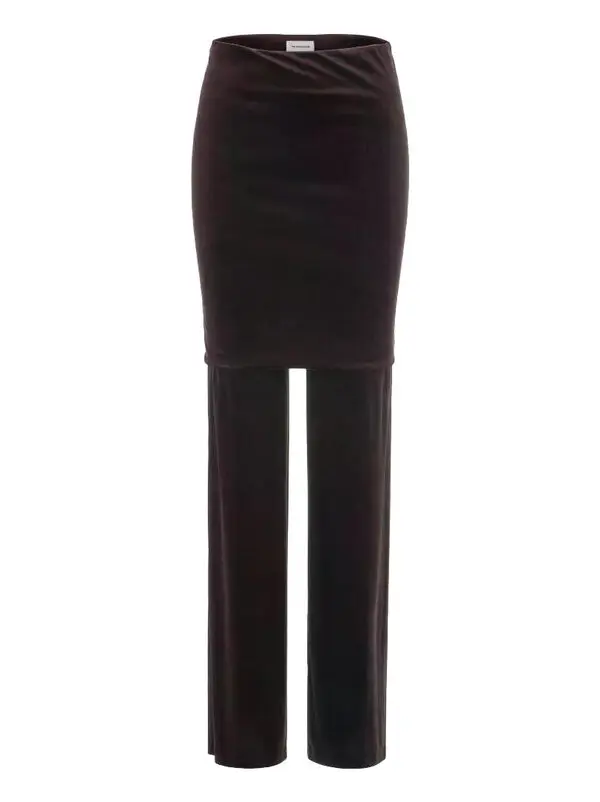 Andamane Layered Velvet-effect Trousers - Brown