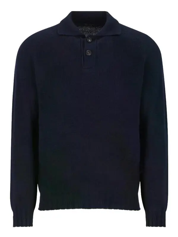 Tagliatore Button-collar Sweater - Blue