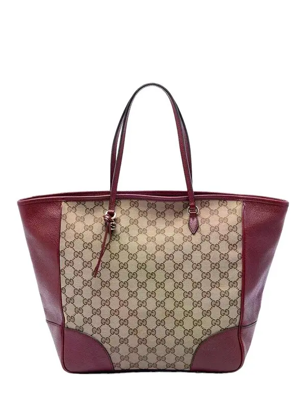Gucci Gg Canvas And Calfskin Bree Tote Bag - Neutrals