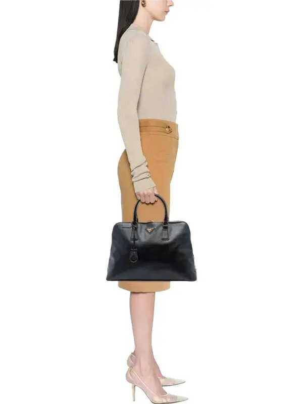 Prada Saffiano Lux Promenade Satchel - Black