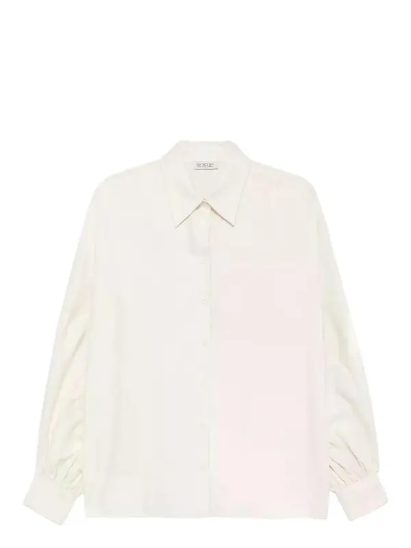 SOSUE Balloon Sleeve Shirt - Neutrals