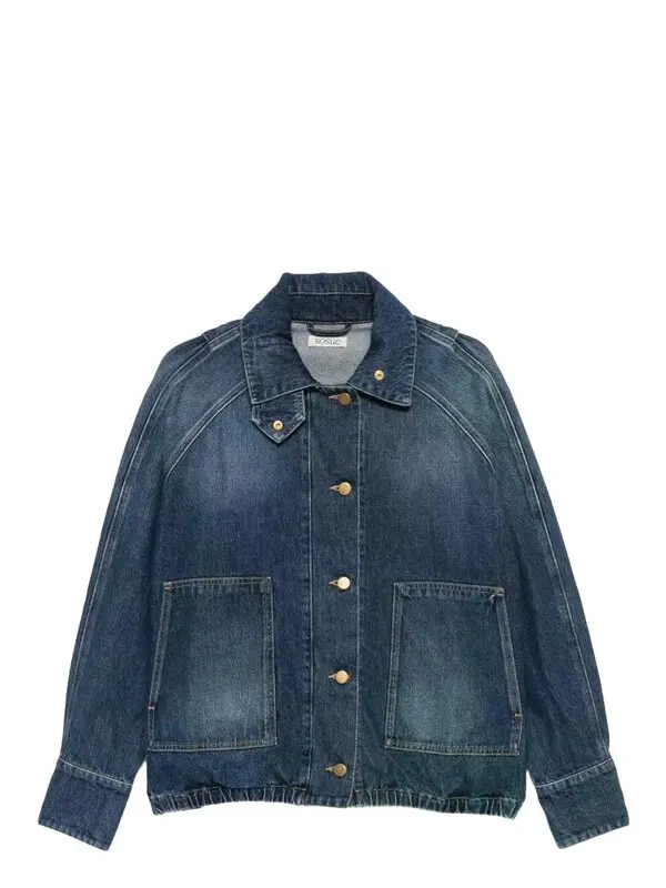 SOSUE Denim Jacket With Faded Finish And Gold-tone Hardware - Blue