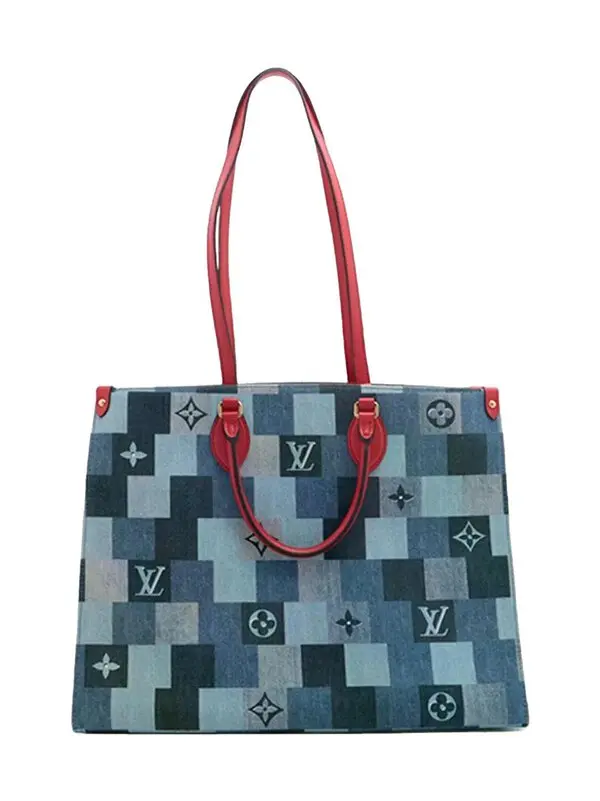 LOUIS VUITTON Monogram Denim Onthego Gm Satchel - Blue