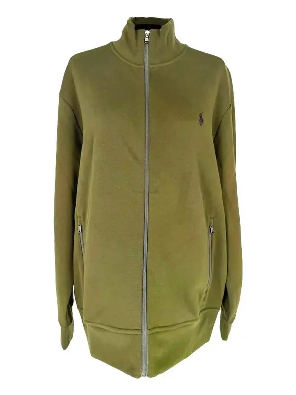 Ralph Lauren Embroidered Logo High Neck Full-zip Sweatshirt - Green
