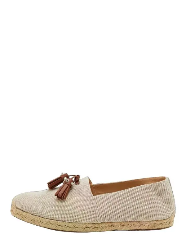 CHRISTIAN LOUBOUTIN Beige Canvas Tassel Embellished Espadrilles - Neutrals