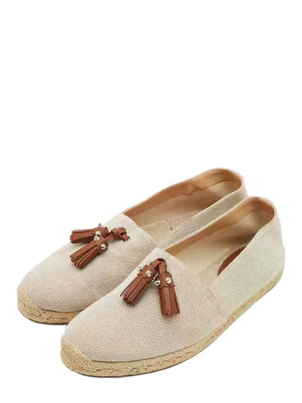 CHRISTIAN LOUBOUTIN Beige Canvas Tassel Embellished Espadrilles - Neutrals