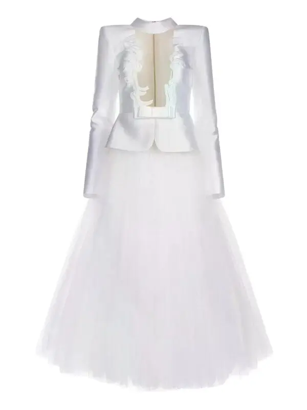 ARAFTU Peplum Tulle Dress - White