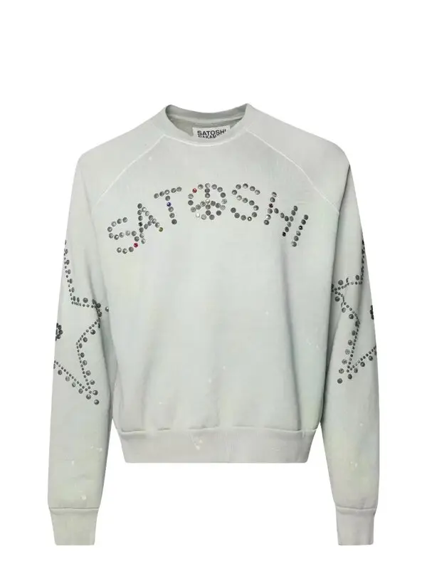 SATOSHI NAKAMOTO Star-studded Crew-neck Sweater - Grey