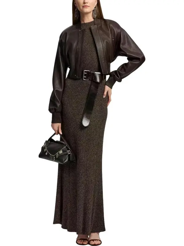 Ralph Lauren Mouliné Rib-knit Maxi Dress - Brown