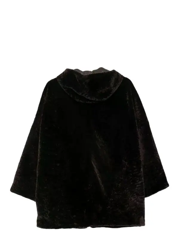 MANZONI 24 Hooded Shearling Coat - Brown