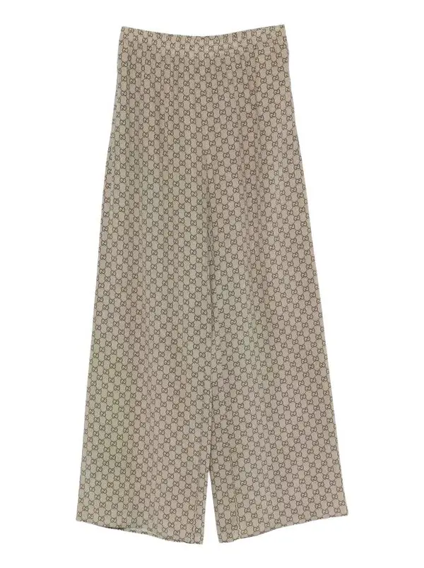 Gucci Gg Supreme Monogram Trousers - Neutrals