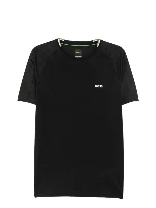 BOSS Logo-print Raglan-sleeve T-shirt - Black