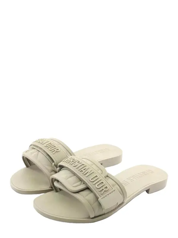 Dior Quilted Flat Sandals - Green