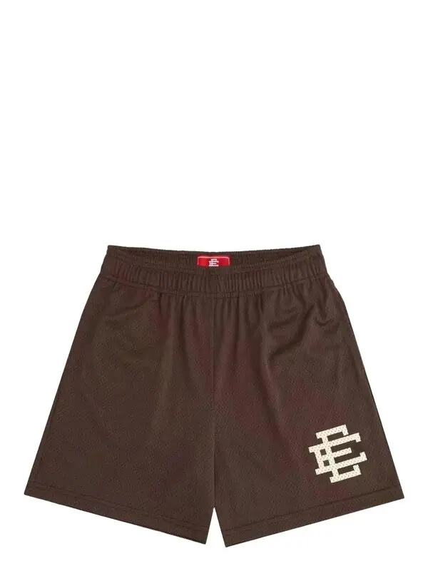 ERIC EMANUEL Logo Print Mesh Shorts - Brown