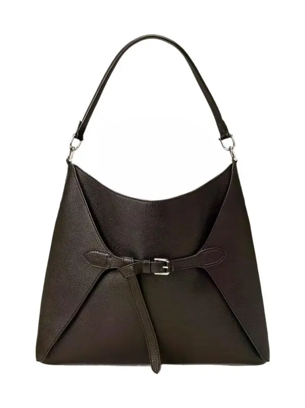 Ralph Lauren Buckled Goatskin Shoulder Bag - Brown