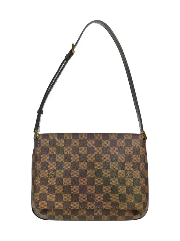 LOUIS VUITTON 2004 Musette Tango Damier Ebène Shoulder Bag - Brown
