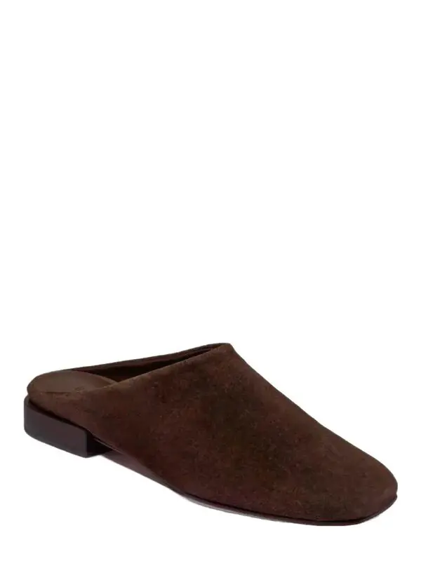 Bernardo Porto Square-toe Suede Mules - Brown