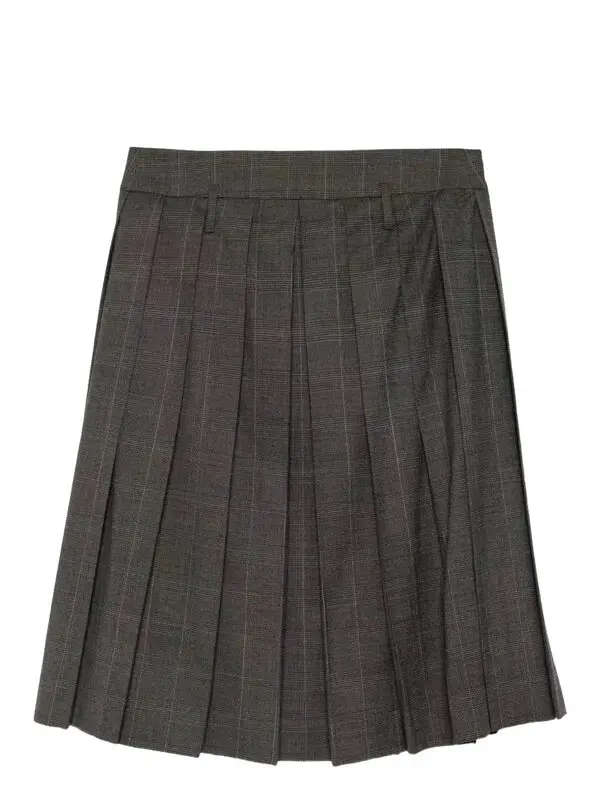 Simone Rocha Check Pattern Pleated Skirt - Grey