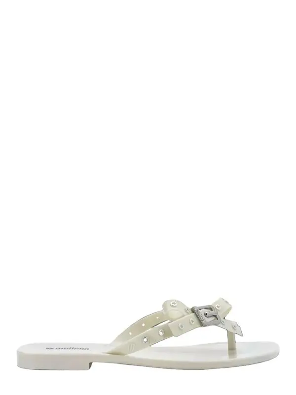 Melissa Harmonic Squared Bow Detail Flip Flops - Neutrals