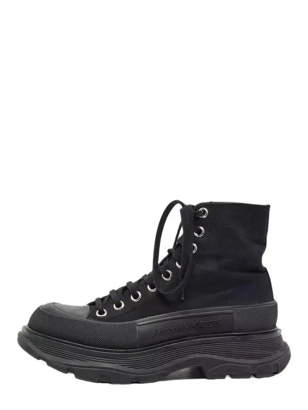 Alexander McQueen Tread Slick Lace-up High Top Sneakers - Black