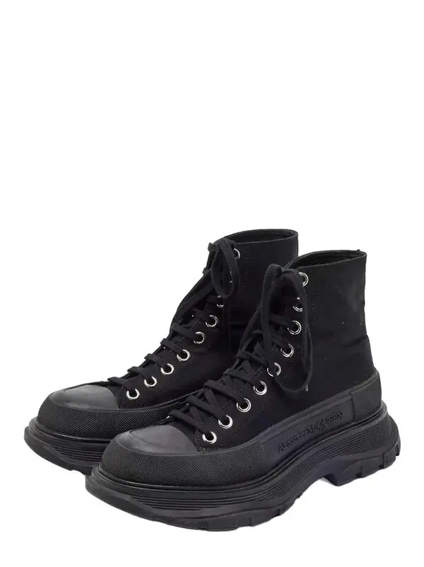 Alexander McQueen Tread Slick Lace-up High Top Sneakers - Black
