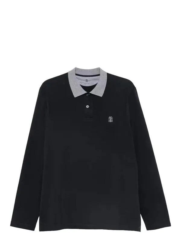 Brunello Cucinelli Long-sleeve Polo Shirt - Blue