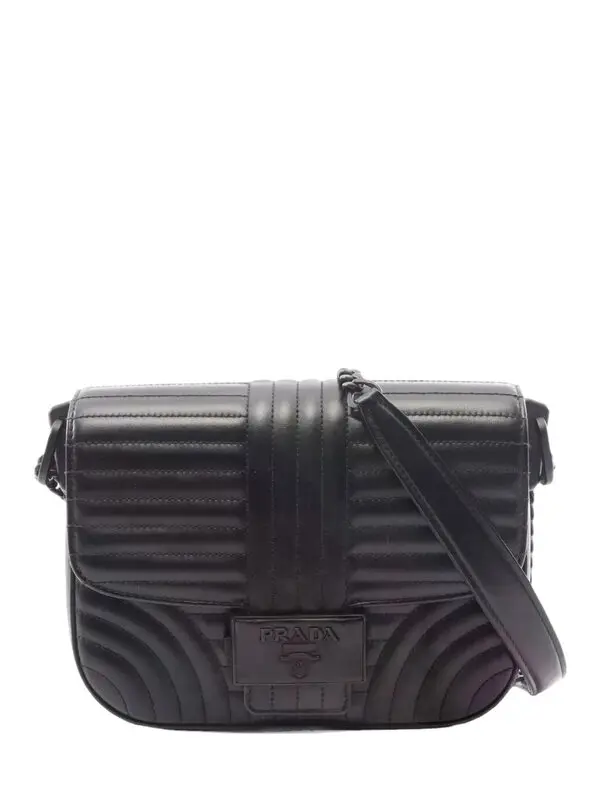 Prada Quilted Chain Shoulder Bag - Black