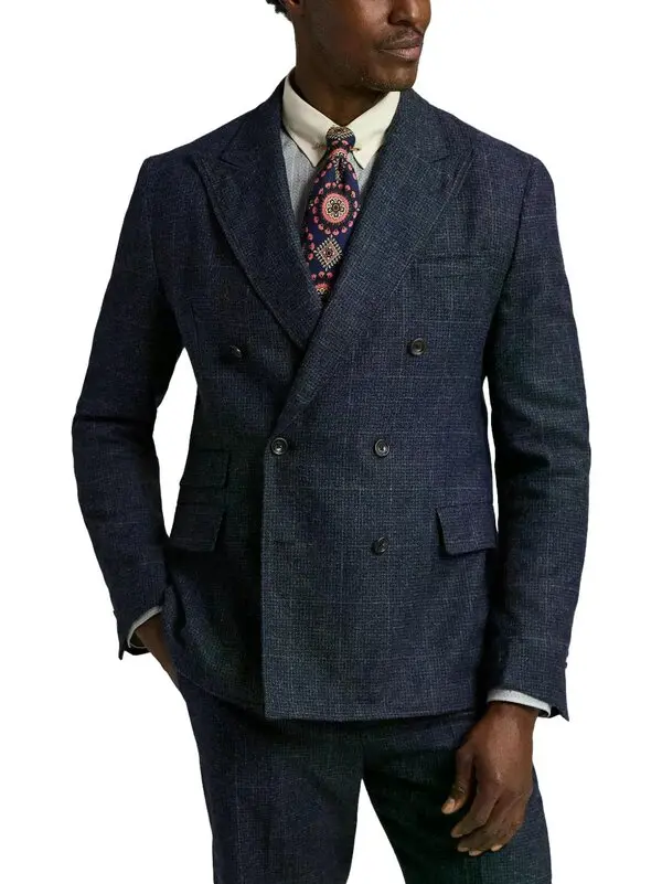 Ralph Lauren Double-breasted Check Blazer - Blue