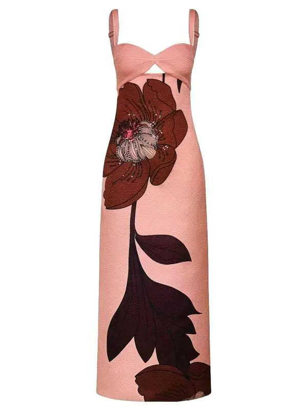 Johanna Ortiz Sweetheart Neck Sleeveless Maxi Dress - Pink