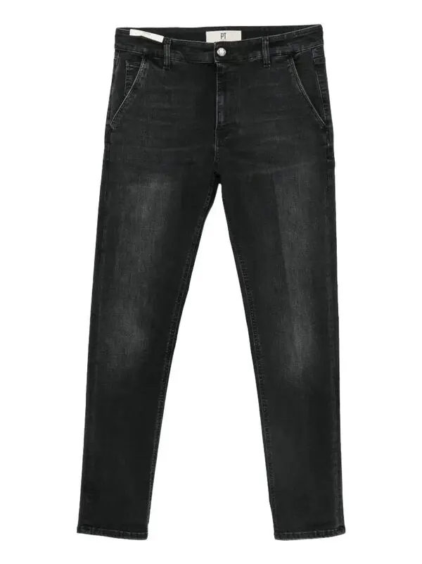 PT TORINO Slim-fit Faded Jeans - Black