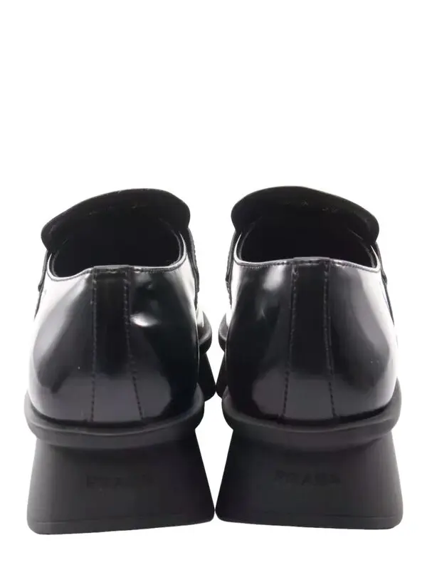 Prada Leather Platform Loafers - Black