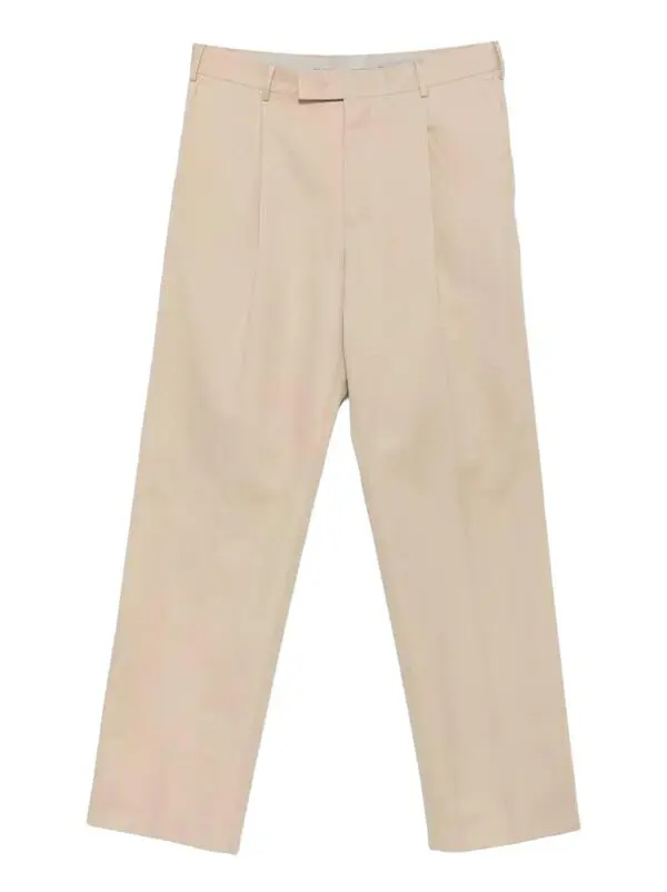 PT TORINO Pleated Twill Trousers - Neutrals