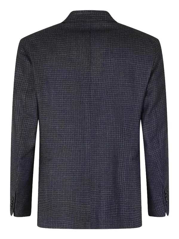 Tagliatore Houndstooth Buttoned Blazer - Blue