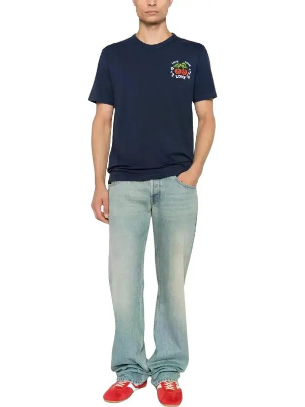 Kenzo Loves Cherry-print Slim T-shirt - Blue