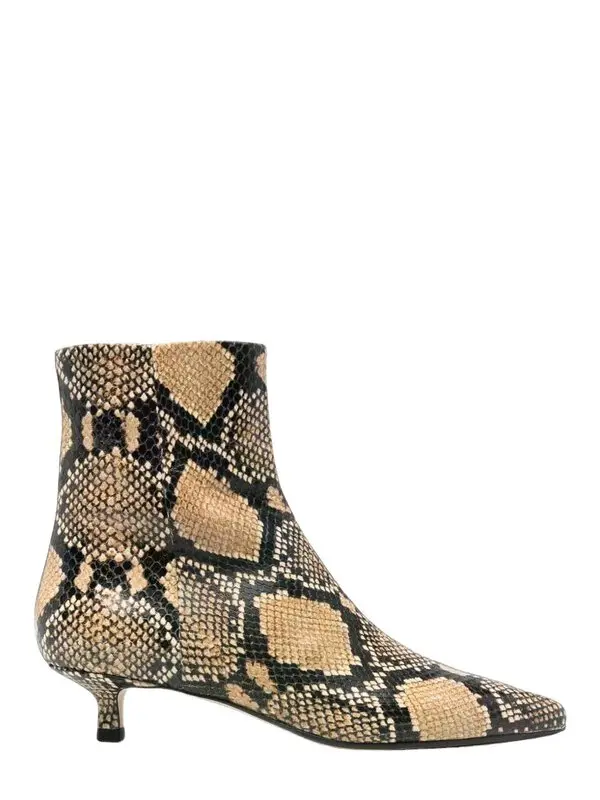 AeydĒ Sofie Snakeskin-effect Leather Ankle Boots - Neutrals