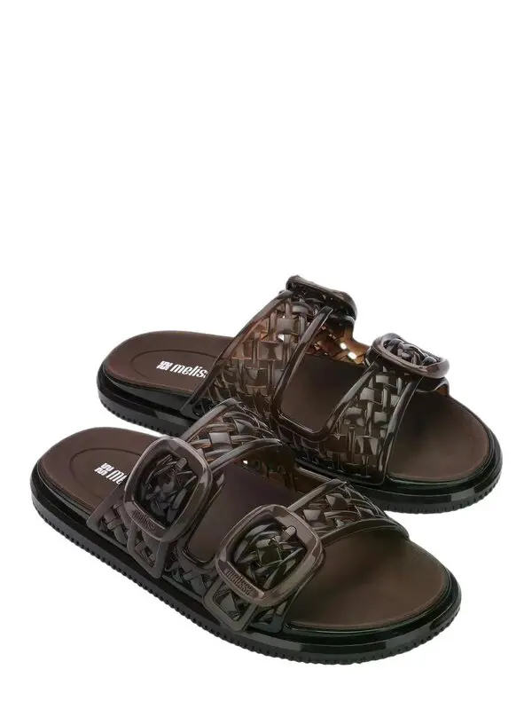 Melissa Possession Buckle Fastening Slides - Brown