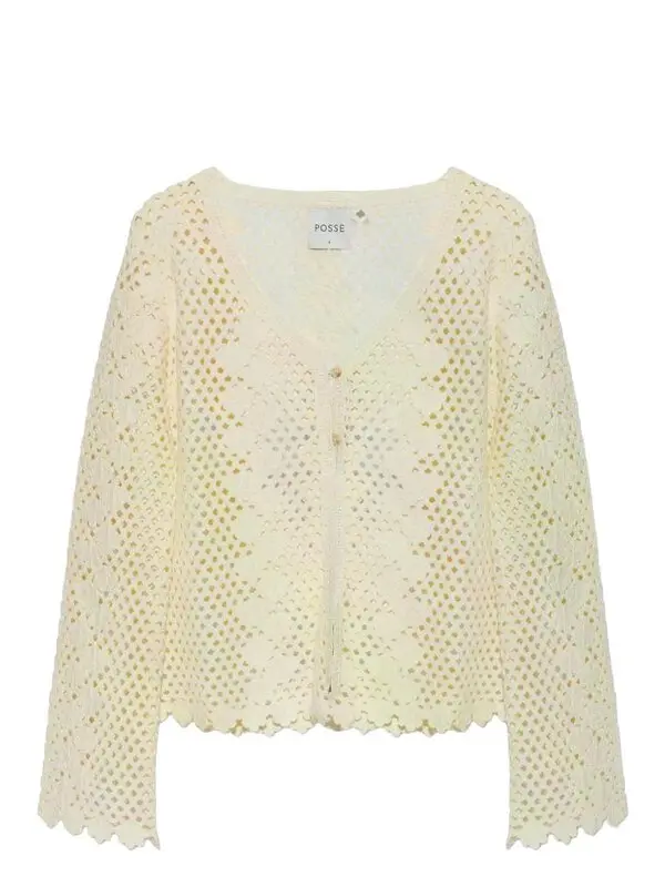 Posse Saskia Crochet-knit Cardigan - Neutrals