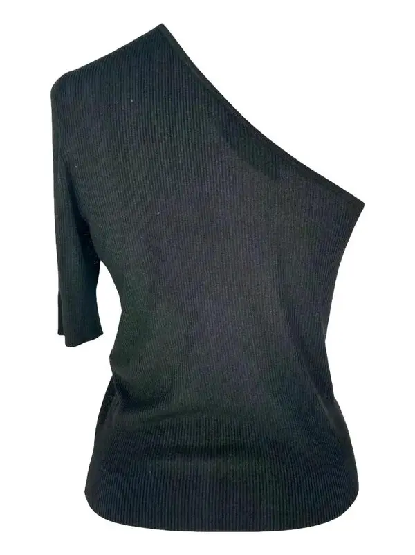IRO PARIS One-shoulder Ribbed Knit Top With Asymmetric Design - Black