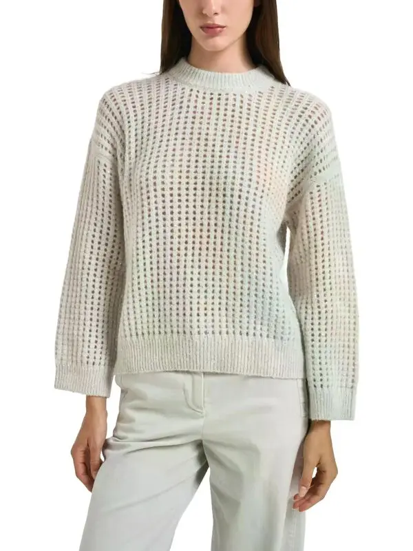 Peserico Sequin-embellished Open-knit Sweater - Neutrals