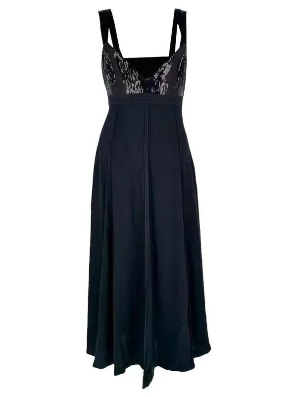 JASON WU Sequin Bustier Midi Dress - Black
