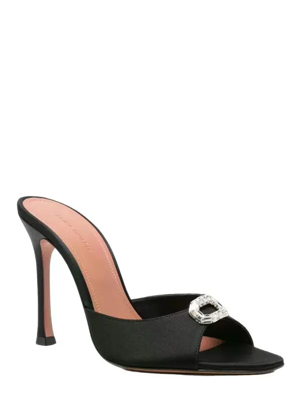 Amina Muaddi Mini Camelia Crystal-buckle Sandals - Black