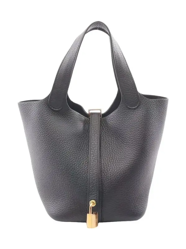 Hermès 2025 Pm Picotin Lock Leather Tote Bag - Black