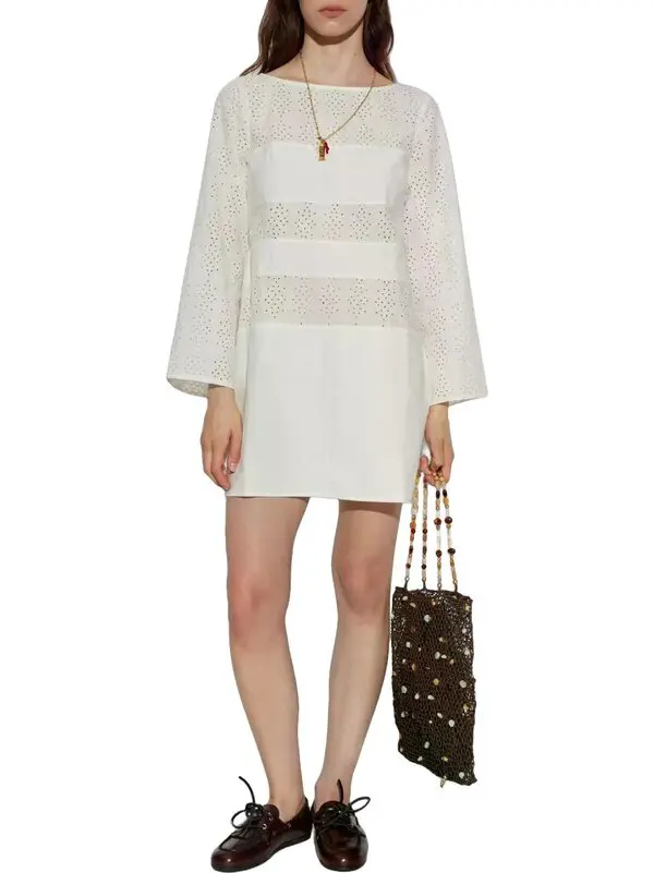 Posse Harriet Broderie-anglaise Mini Dress - White