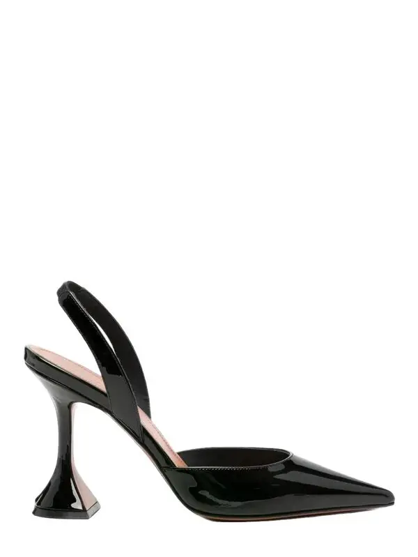Amina Muaddi Hollis Patent Slingback Pumps - Black