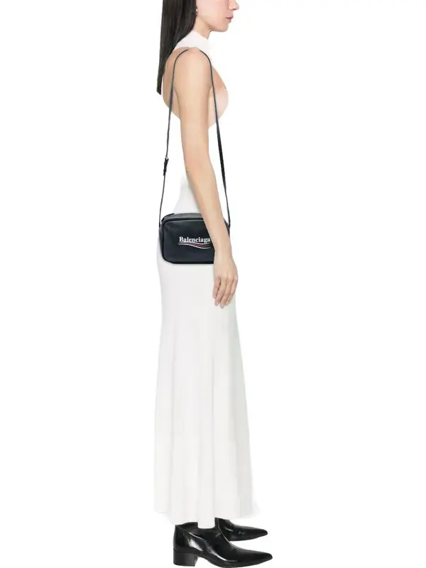 Balenciaga Campaign Logo Everyday Camera Bag Xs Crossbody Bag - Black