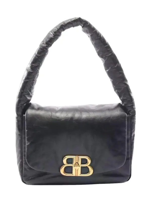 Balenciaga Monaco Bb Logo Shoulder Bag - Black
