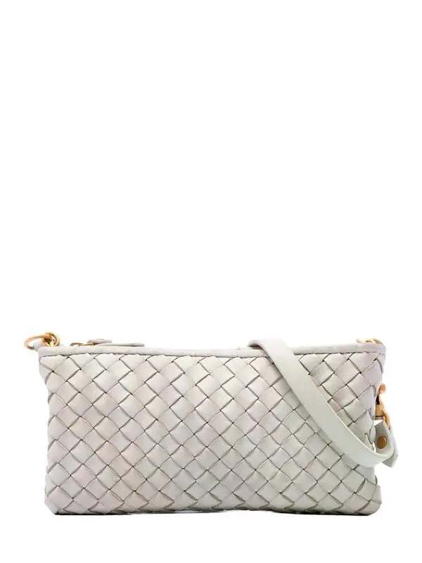 Bottega Veneta Nappa Intrecciato Pouch On Strap Cross Body Pouch - White