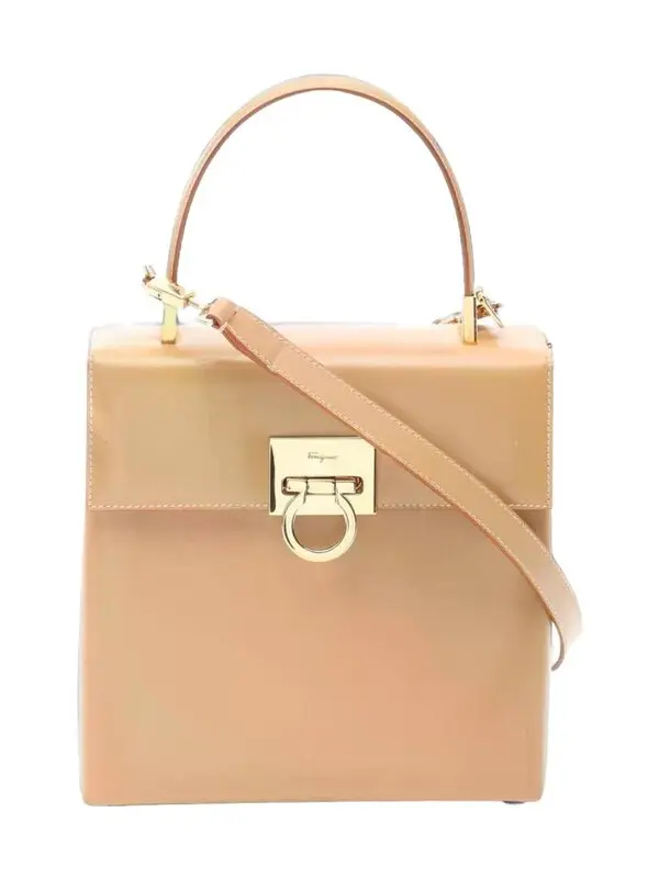 FERRAGAMO Gancini Two-way Leather Tote Bag - Neutrals